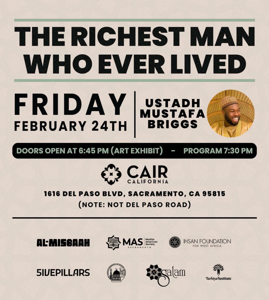 The Richest Man Who Ever Lived | Ustadh Mustafa Briggs - SALAM Islamic ...