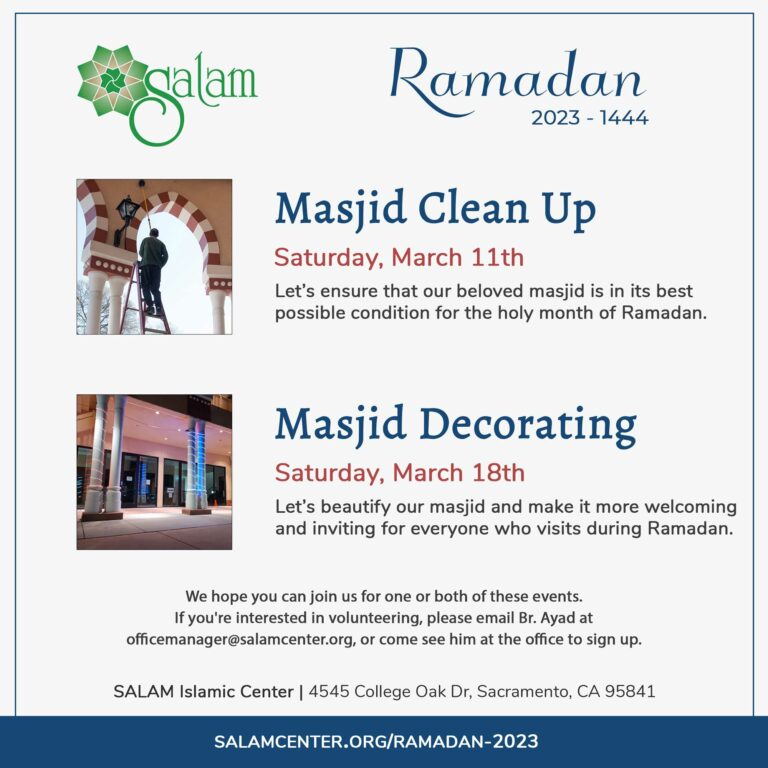 Ramadan Masjid Clean Up - SALAM Islamic Center