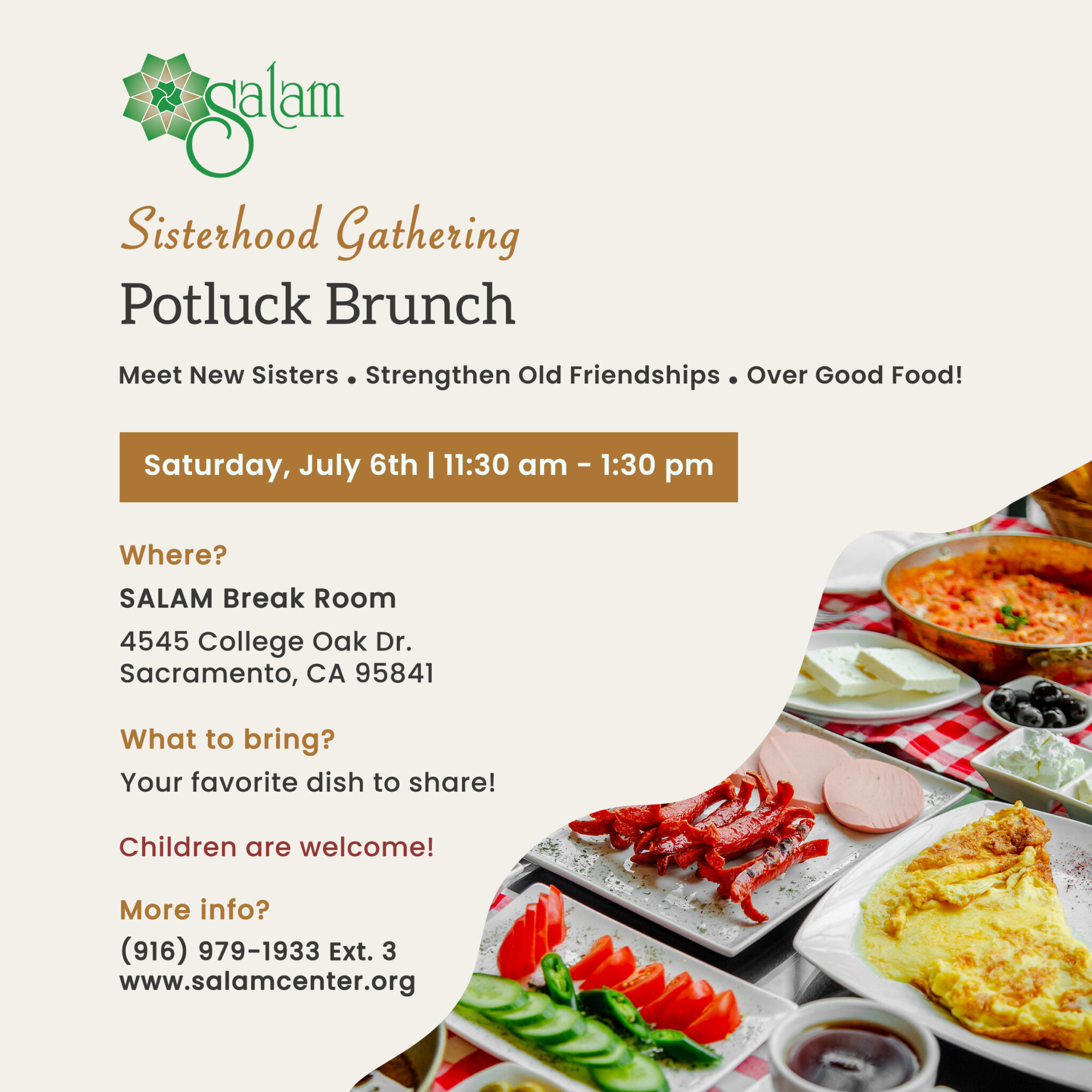 Potluck Brunch - Sisterhood Gathering - SALAM Islamic Center