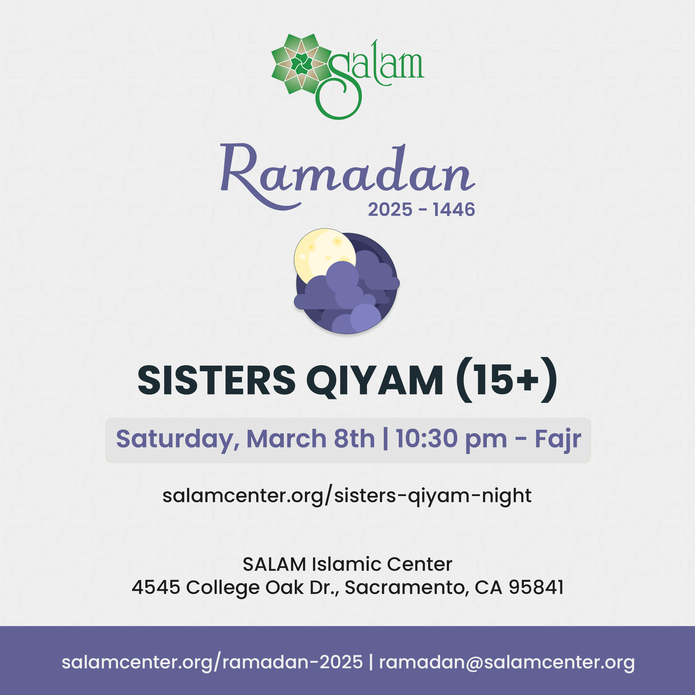 Sisters Qiyam Night - SALAM Islamic Center